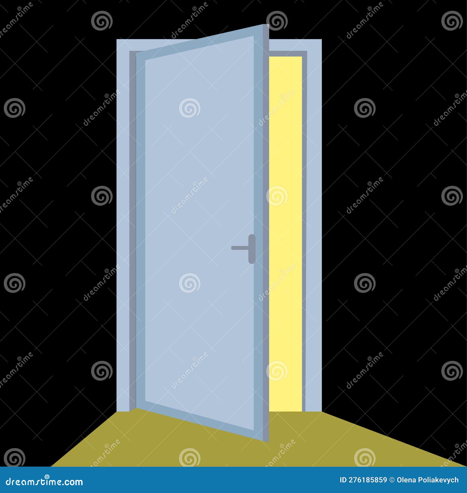 An Open Door in Abstract Style. Vector Illustration Stock Vector ...