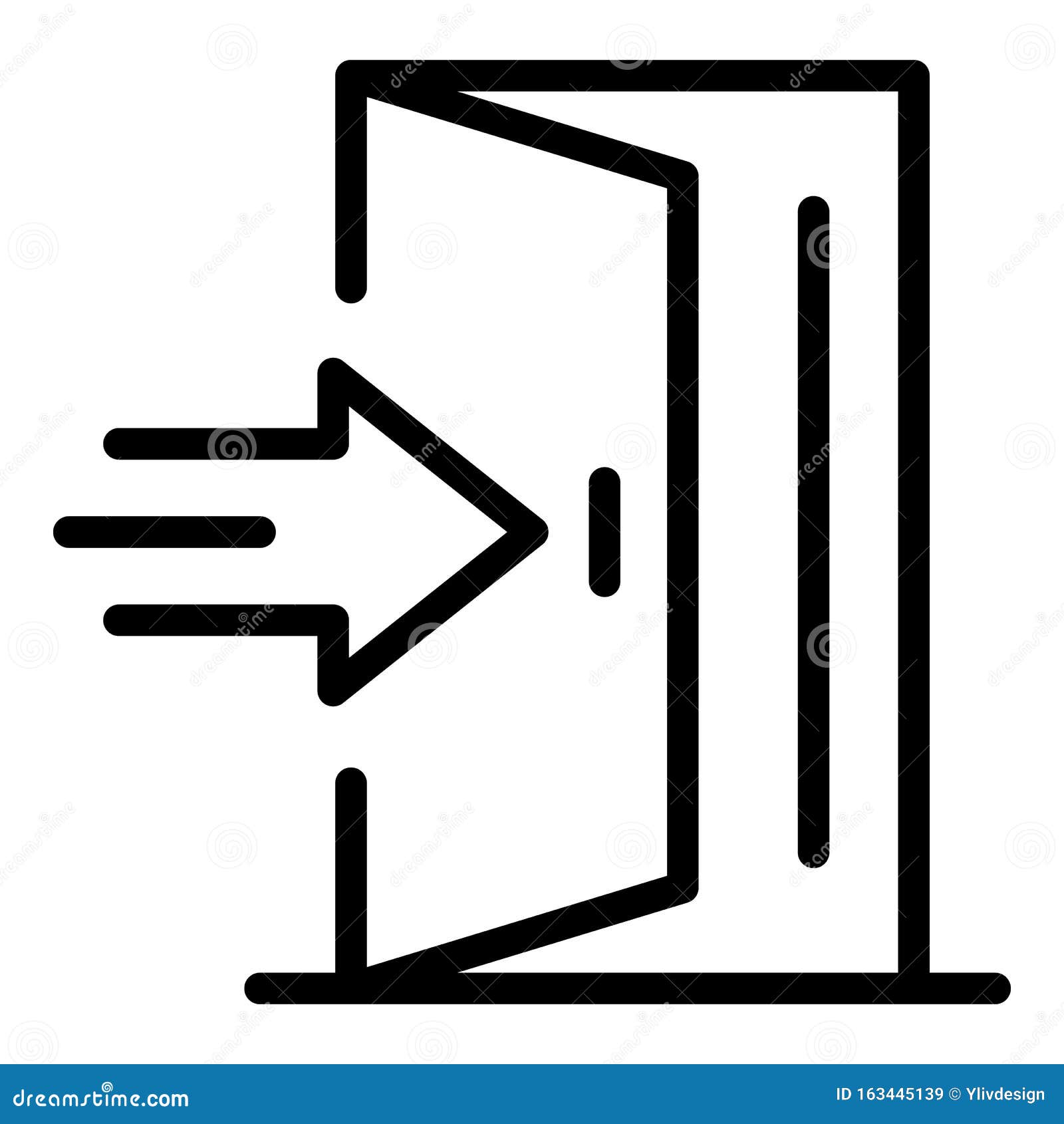 Open Door with Arrow Icon, Outline Style Stock Vector - Illustration of ... Open Door with Arrow Icon, Outline Style Stock Vector - Illustration of ...