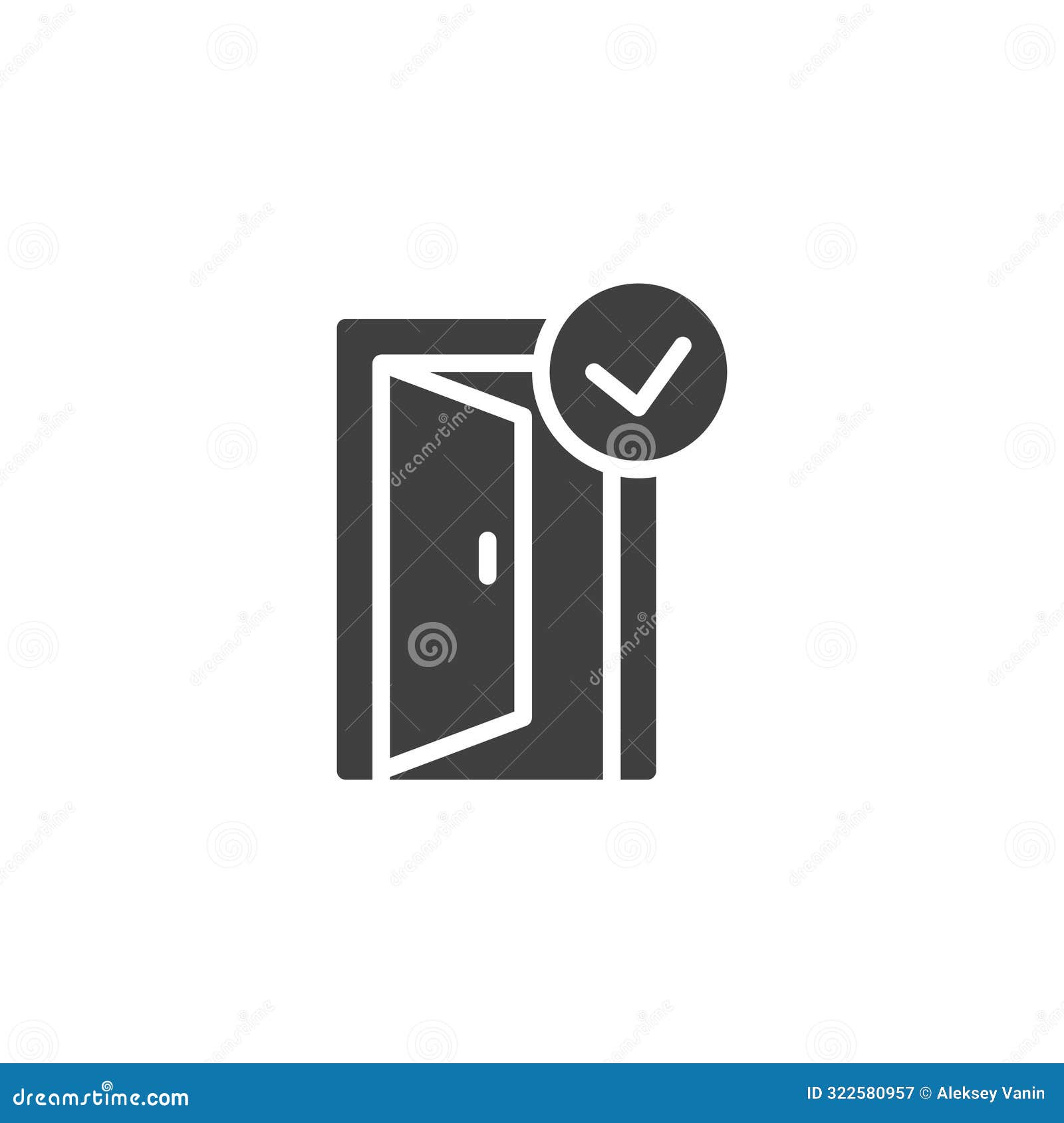 Open Door with a Checkmark Vector Icon Stock Vector - Illustration of ...