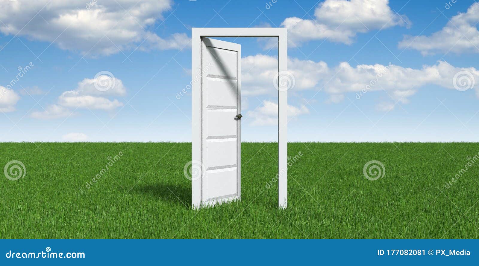 Open Door Concept - 3D Illustration Stock Illustration - Illustration ...