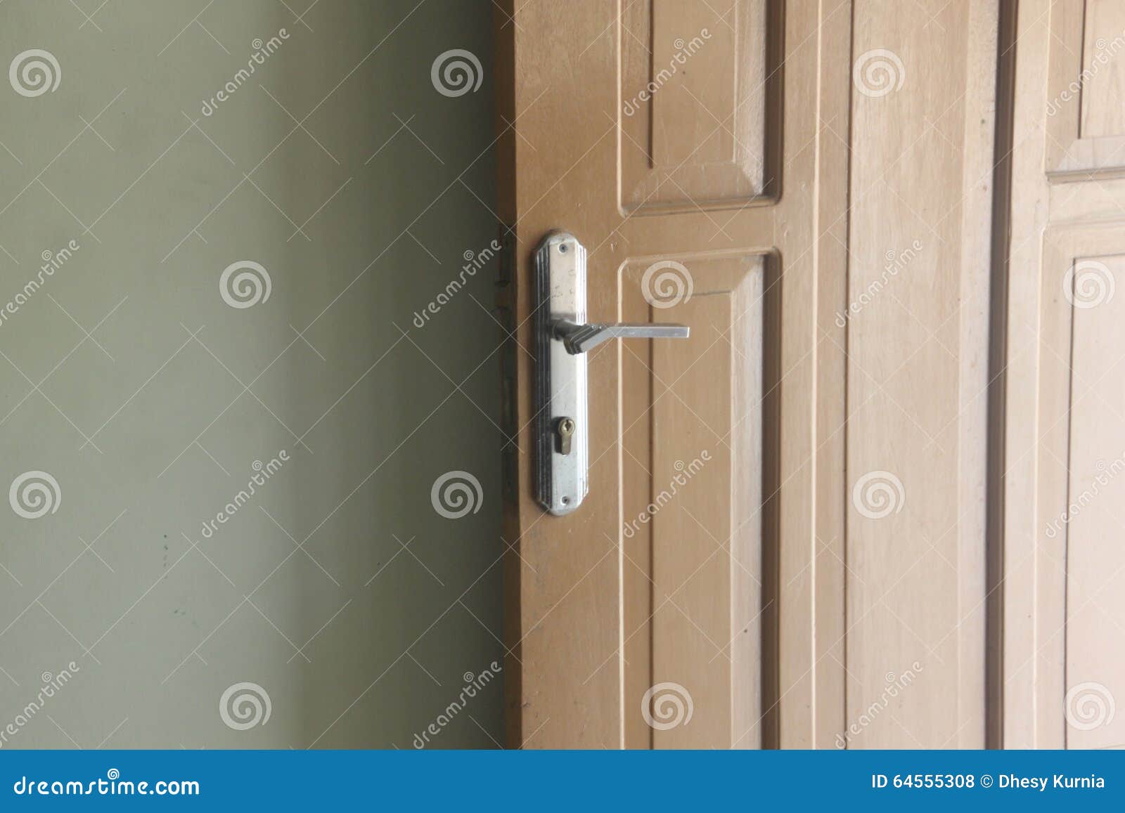 Open Door, Door Handles and a Wall Stock Photo - Image of invitation ...