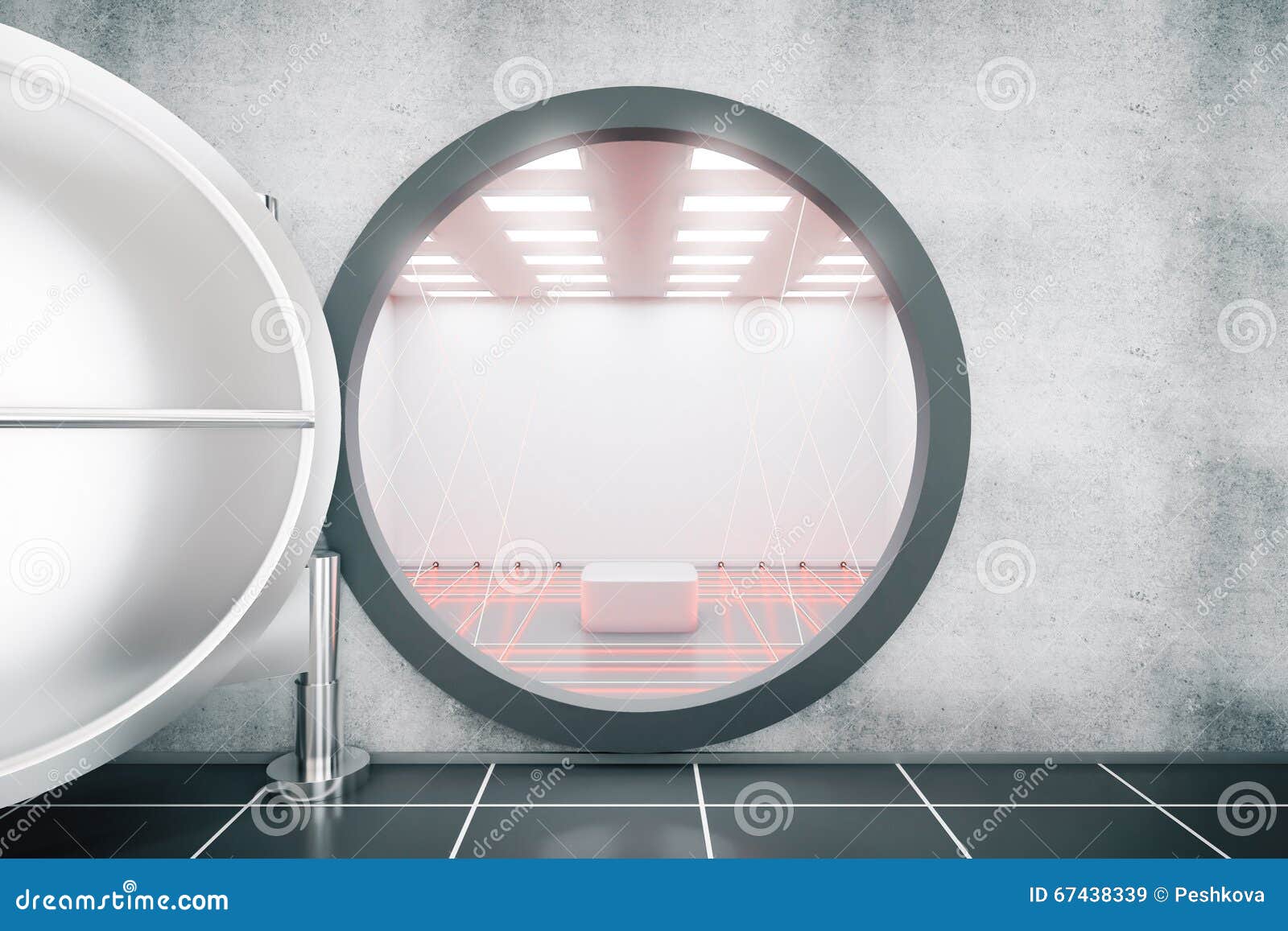 Open the Door of an Empty Bank Safe Stock Illustration - Illustration ...