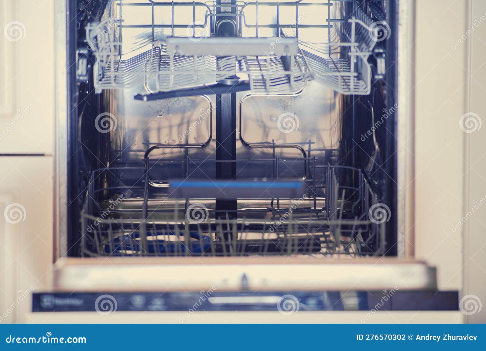 Open Door of an Empty Home Dishwasher Stock Photo - Image of home ...