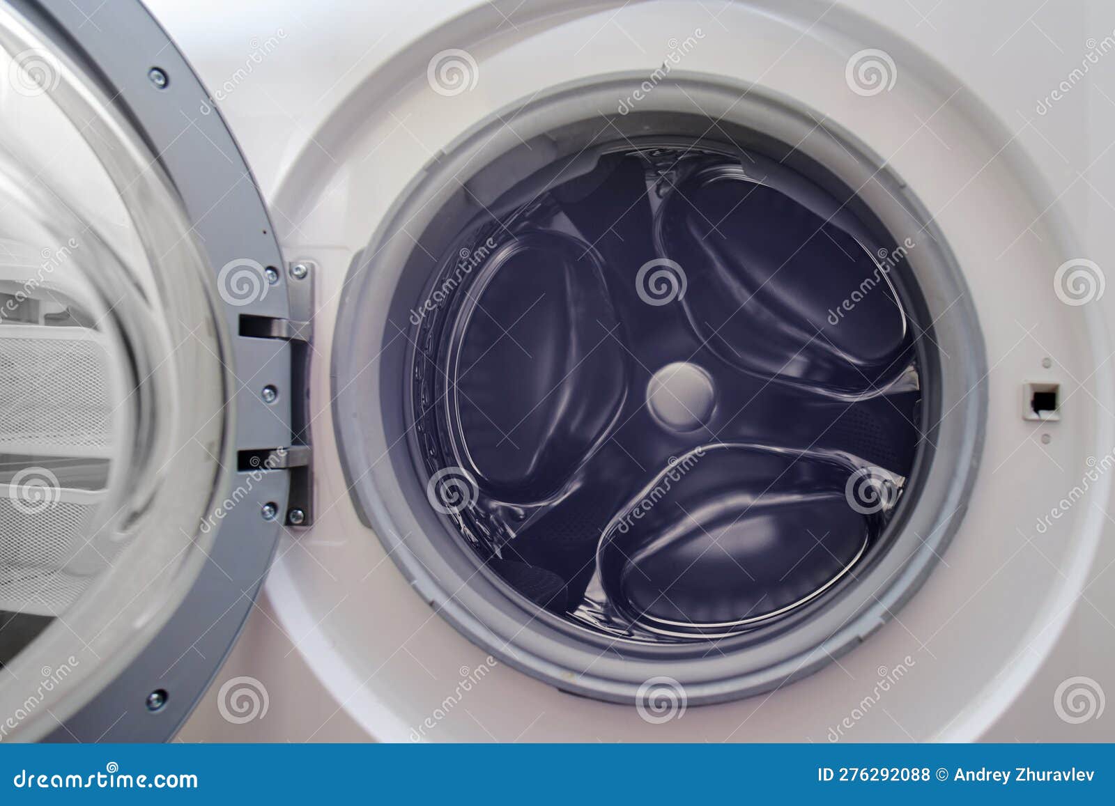 Open Door of an Empty Home Washing Machine Stock Photo - Image of ...