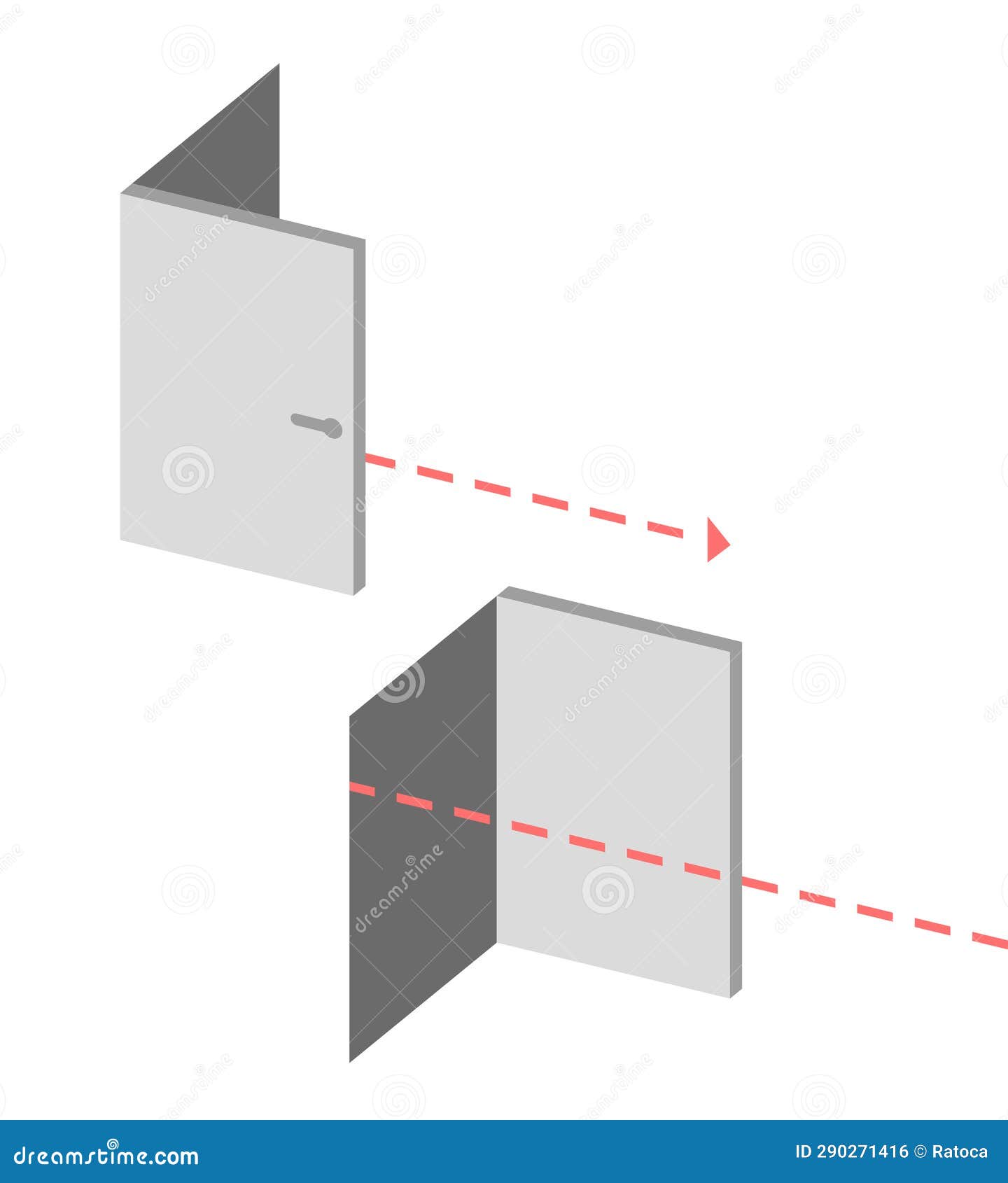 Open door flat draw stock vector. Illustration of architecture - 290271416