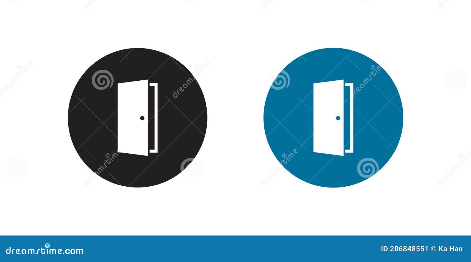 Open Door Icon Vector in Flat Style Isolated on White Background Stock ...