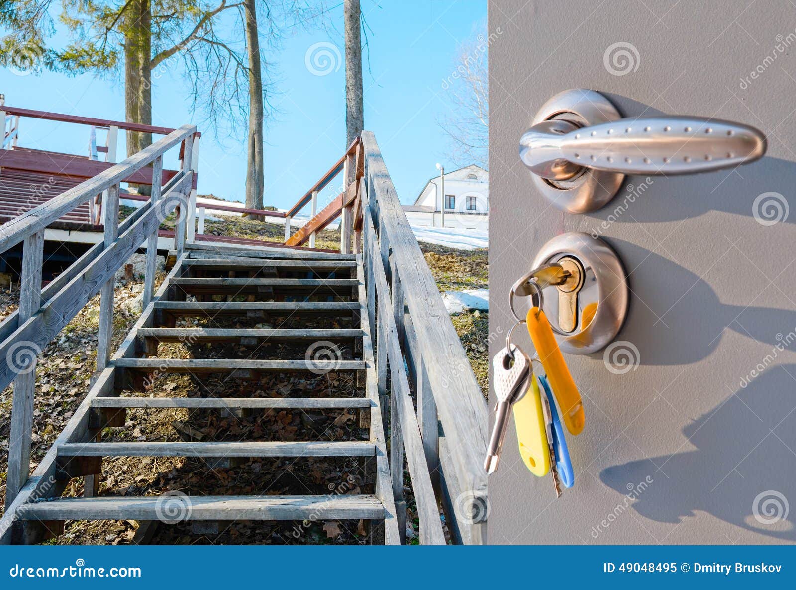Open door ladder stock image. Image of chrome, open, keyhole - 49048495