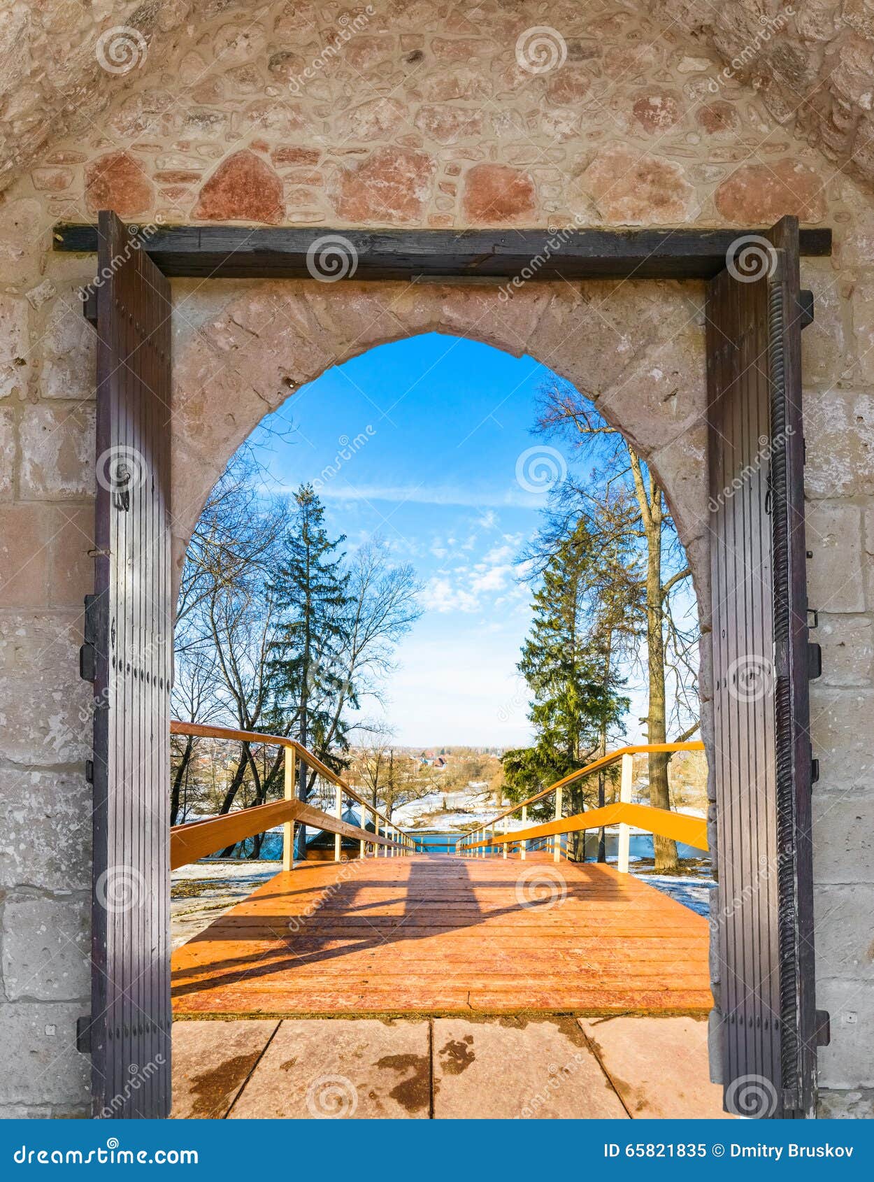 Open door ladder stock image. Image of nature, door, landscapes - 65821835