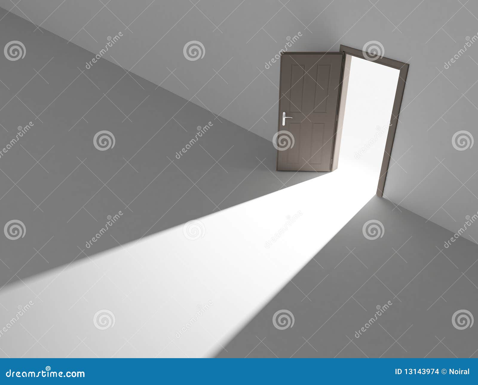 Open door into the light stock illustration. Illustration of ...