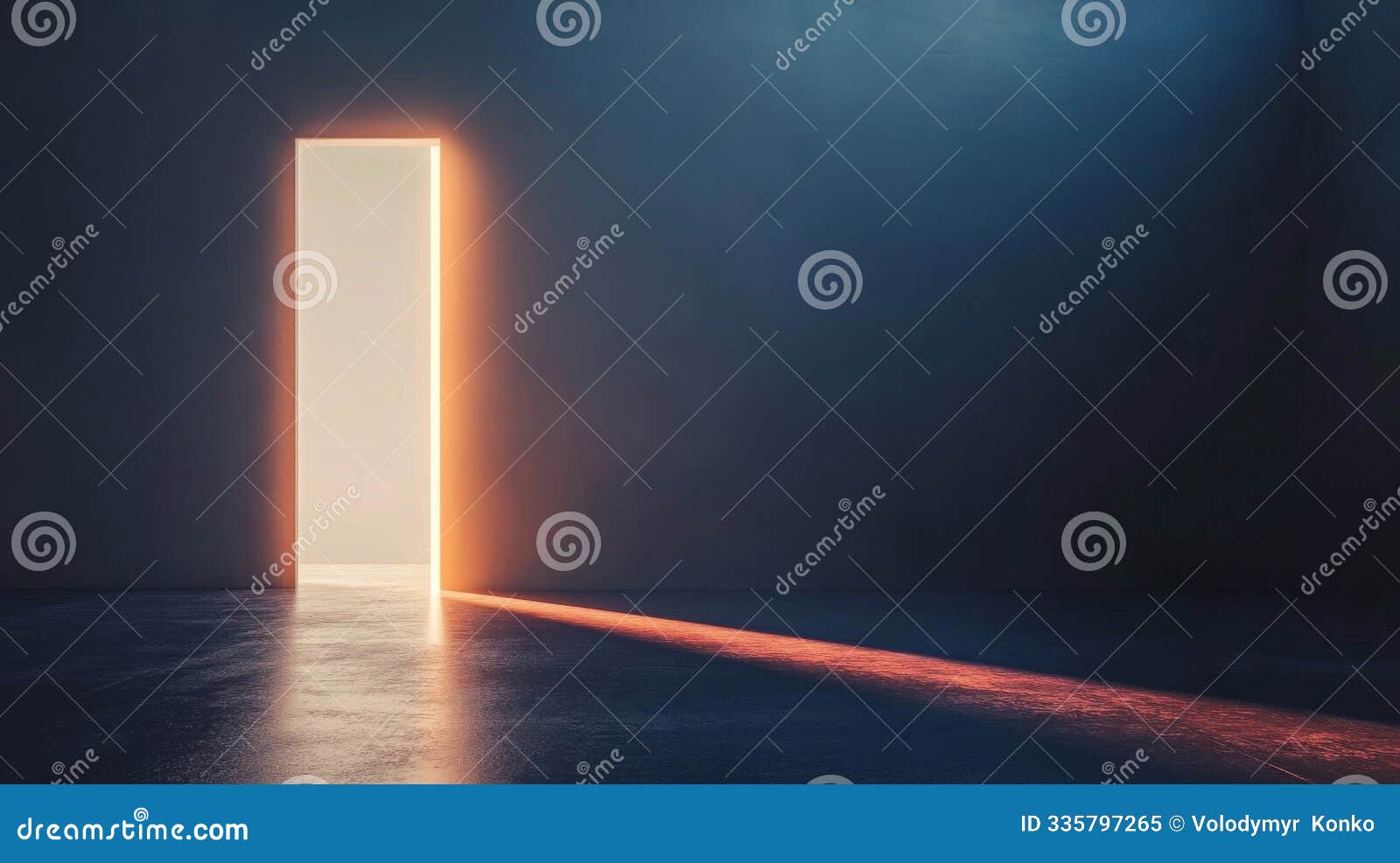 Open Door with Light Streaming in, Abstract Concept of Opportunity and ...