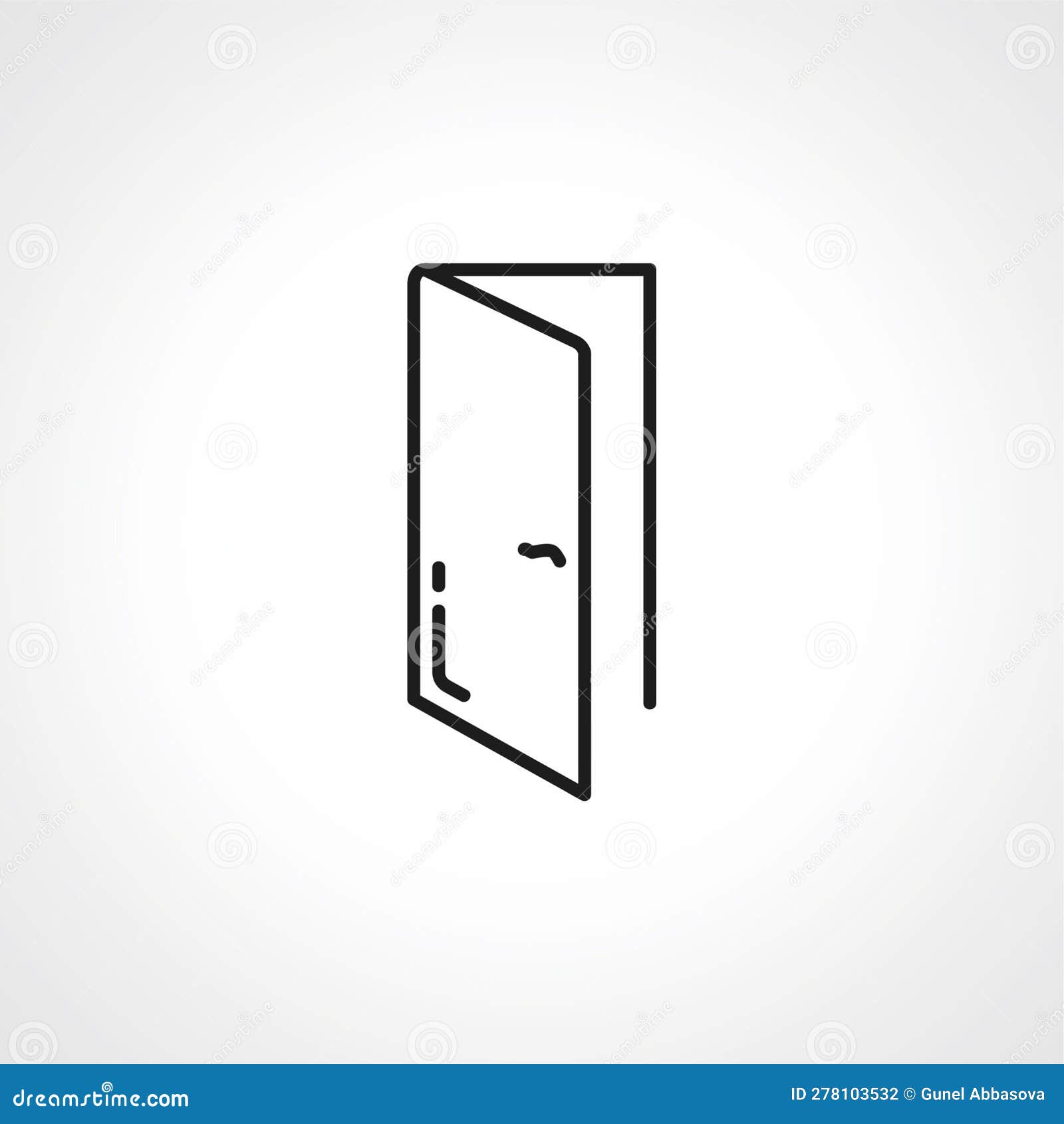 Open Door Line Icon. Door Web Icon Stock Vector - Illustration of ...