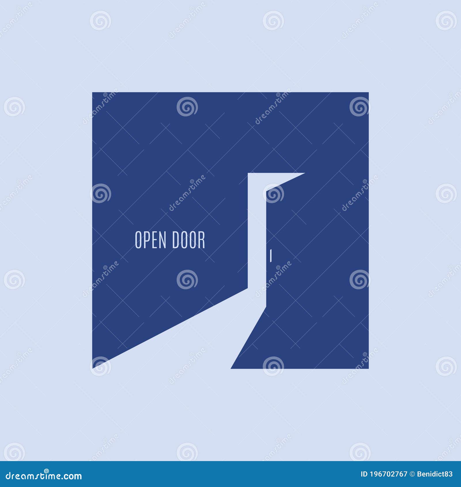 Open Door Logo on Door Blue Backgound Stock Vector - Illustration of ...