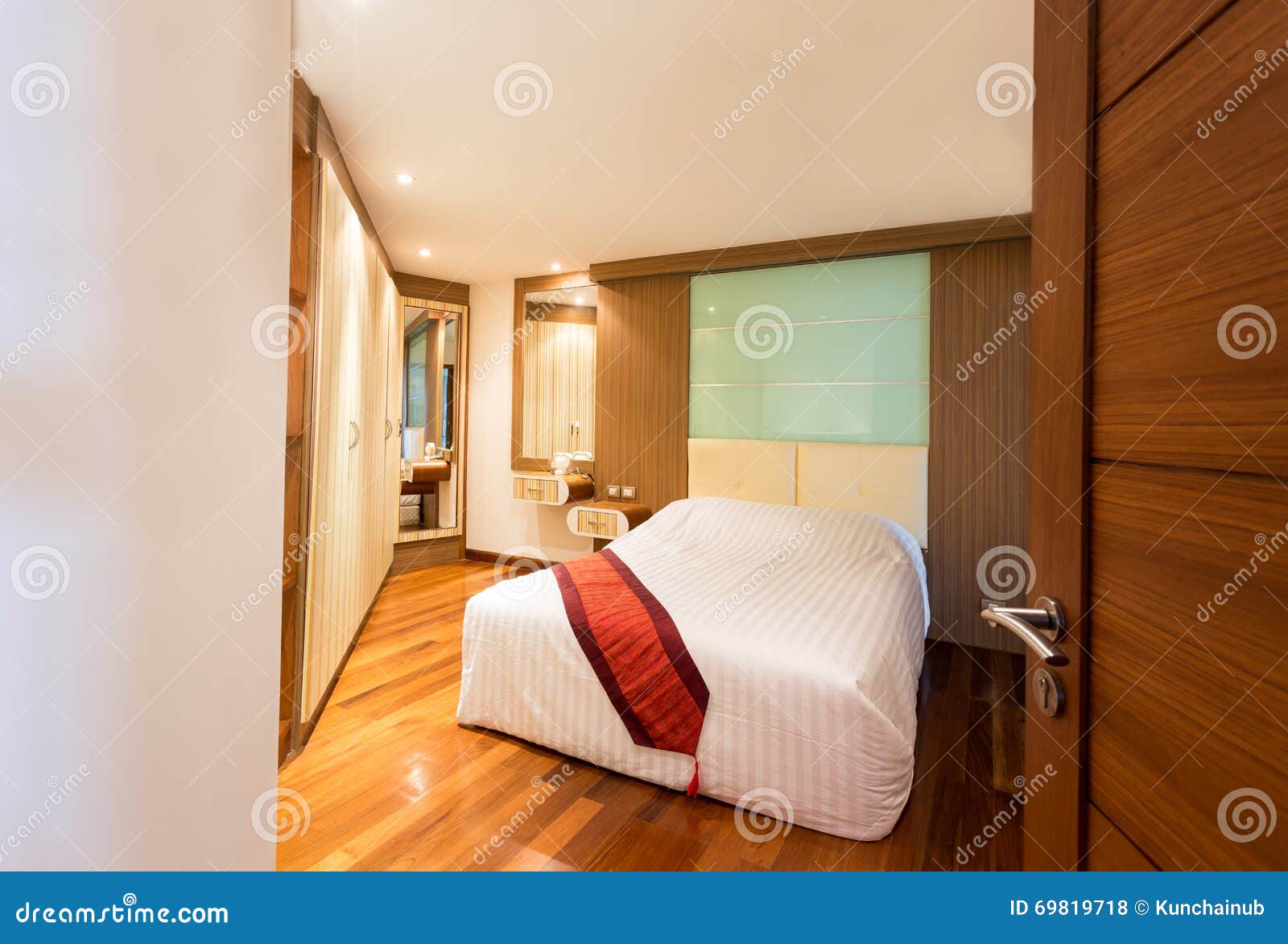 Open the Door into Modern Bedroom for Relax Your Life Stock Photo ...