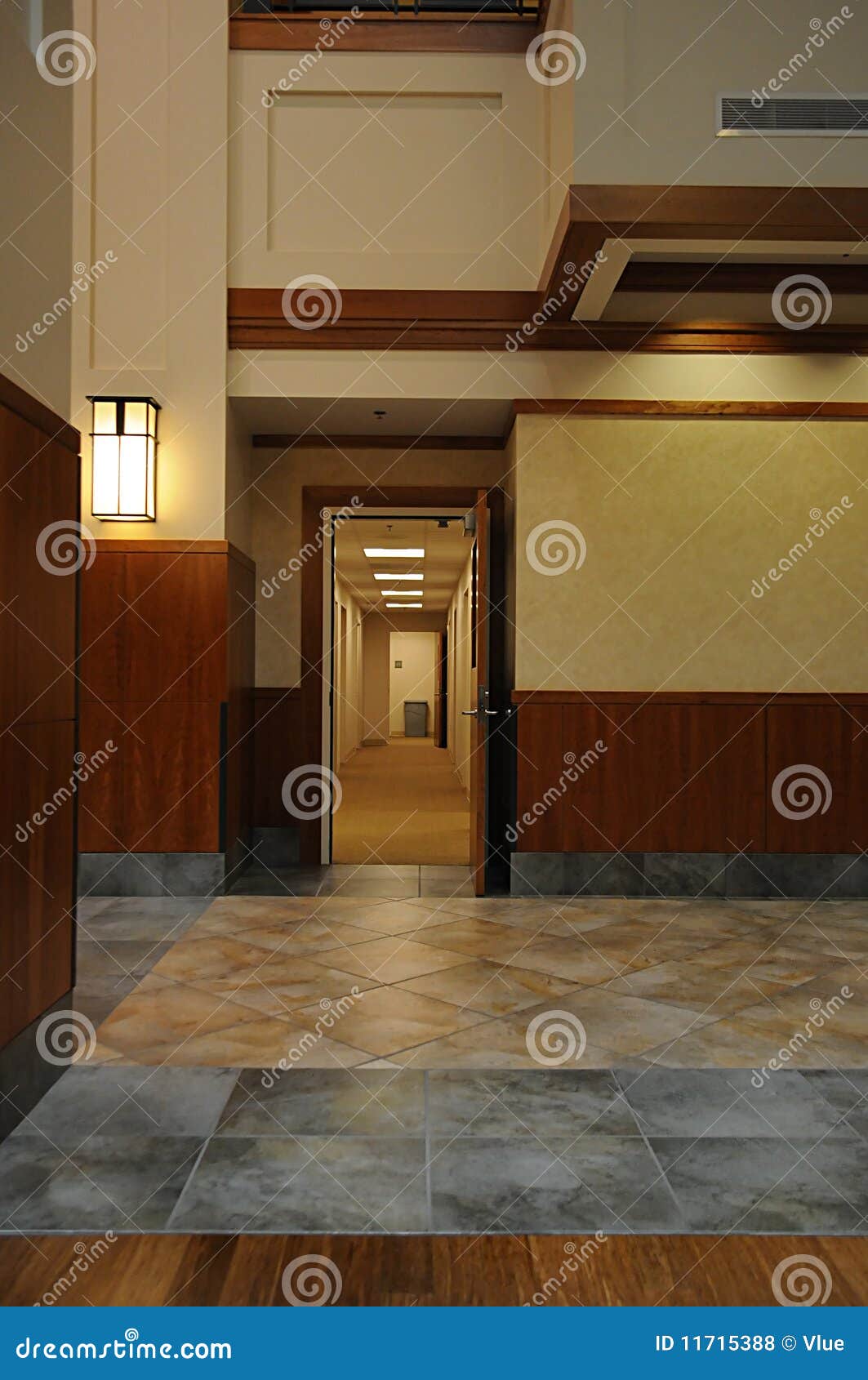 Open Door in Modern Building Leading Down a Hall Stock Photo - Image of ...