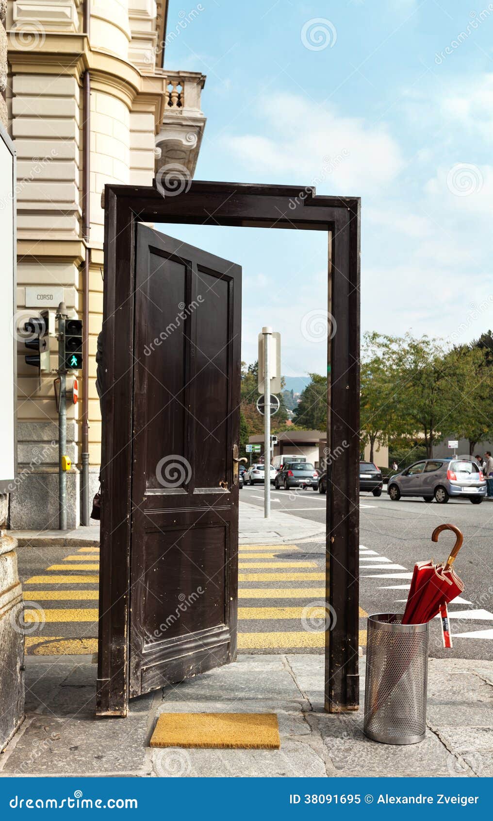 Open door, outdoors stock image. Image of modern, outdoor - 38091695