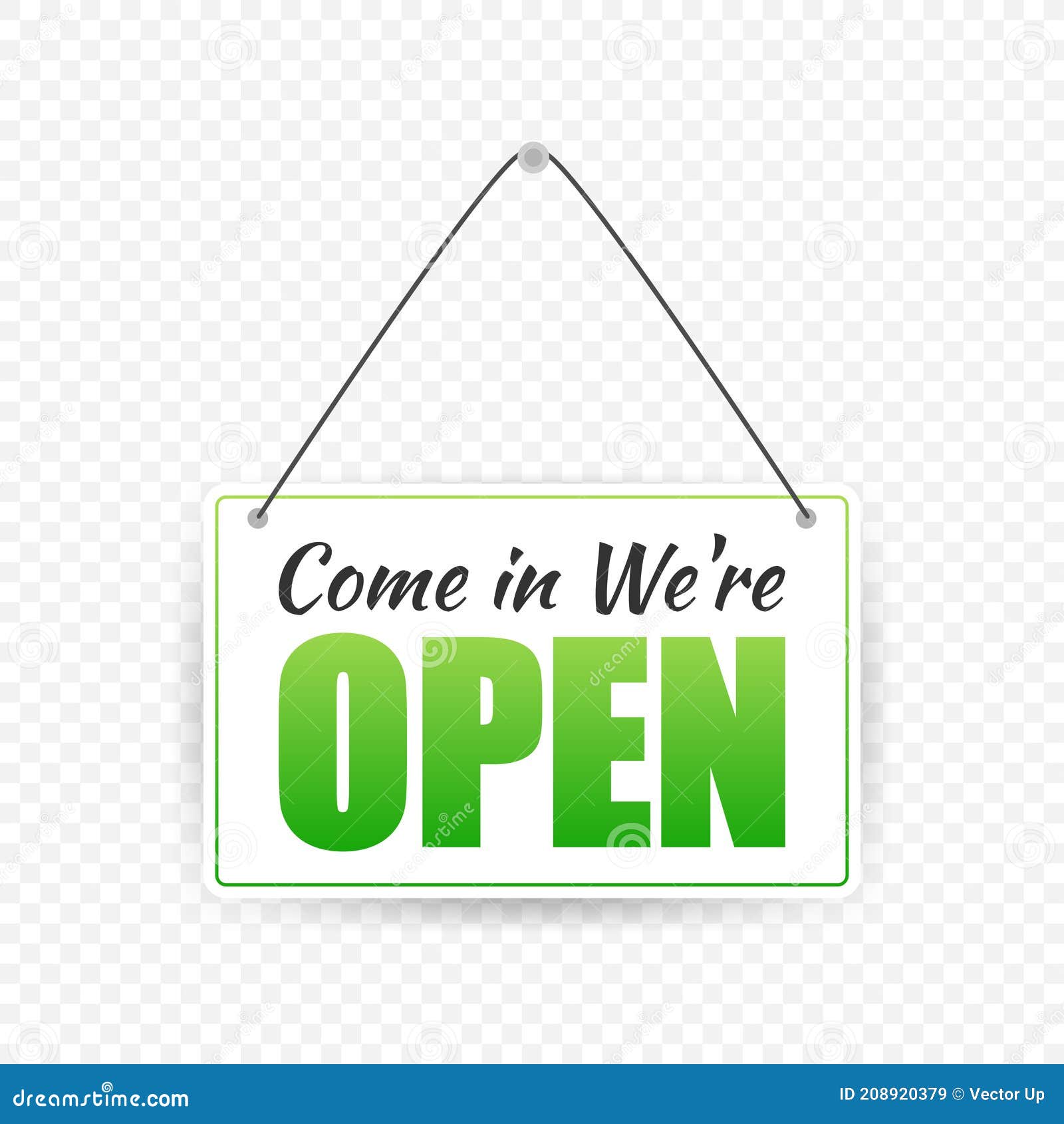 Open Door Sign. Door Sign. Label with Text in Flat Style. Stock Vector ...