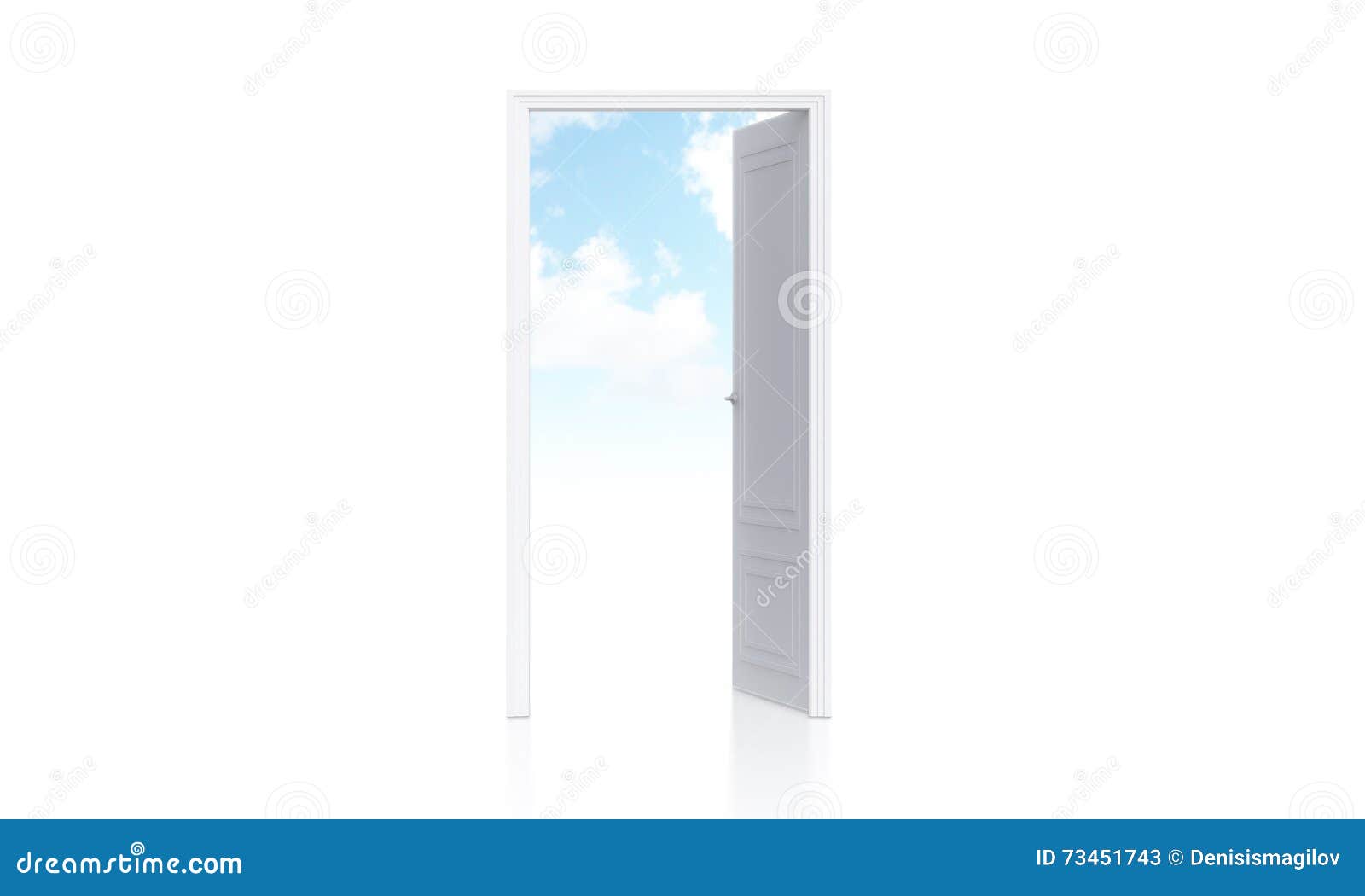 Open door with sky view stock illustration. Illustration of doorway ...