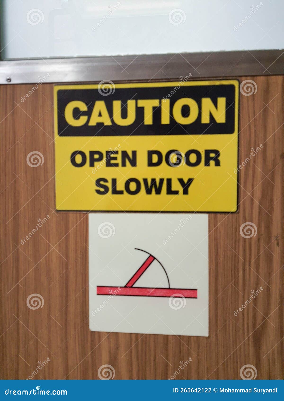 Open door slowly sign stock photo. Image of door, open - 265642122