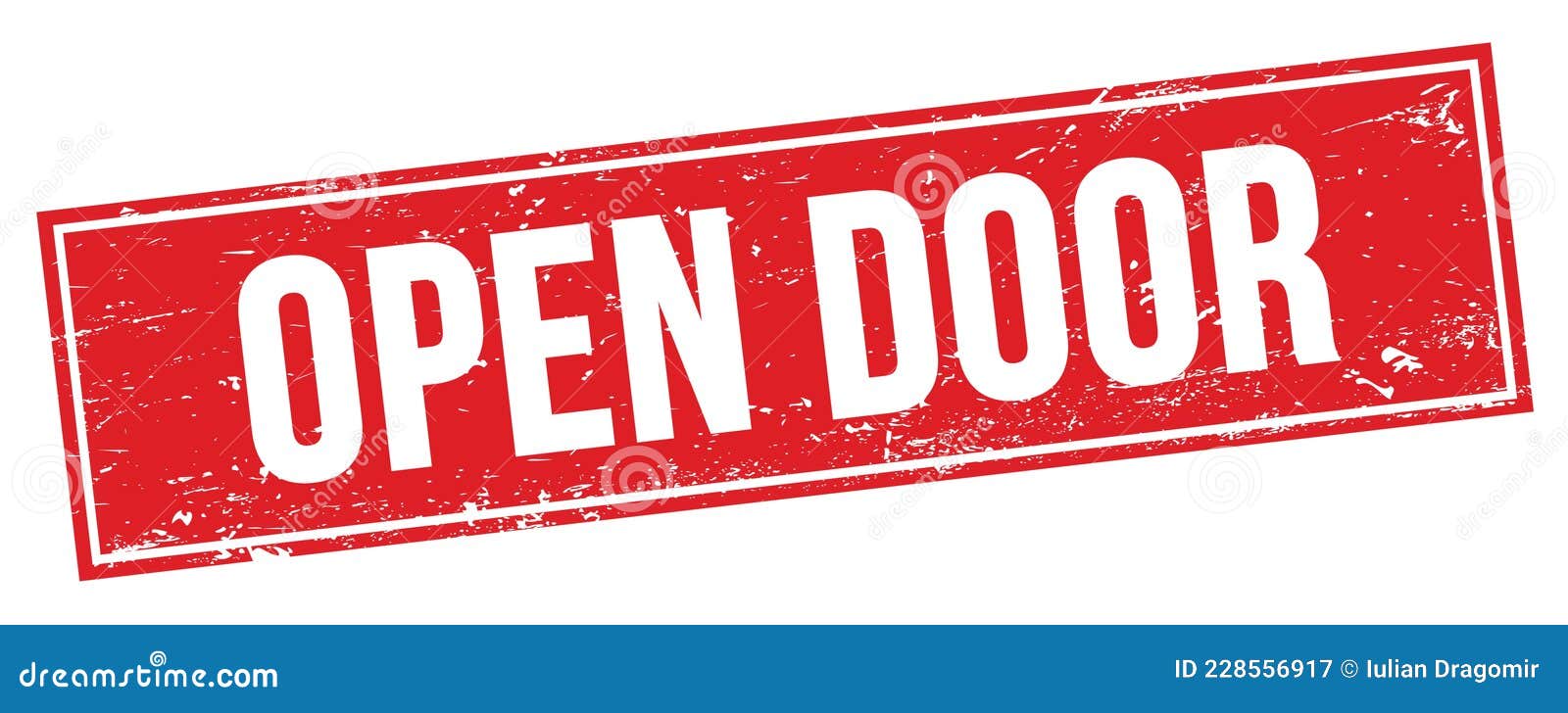 OPEN DOOR Text on Red Grungy Rectangle Stamp Stock Illustration ...