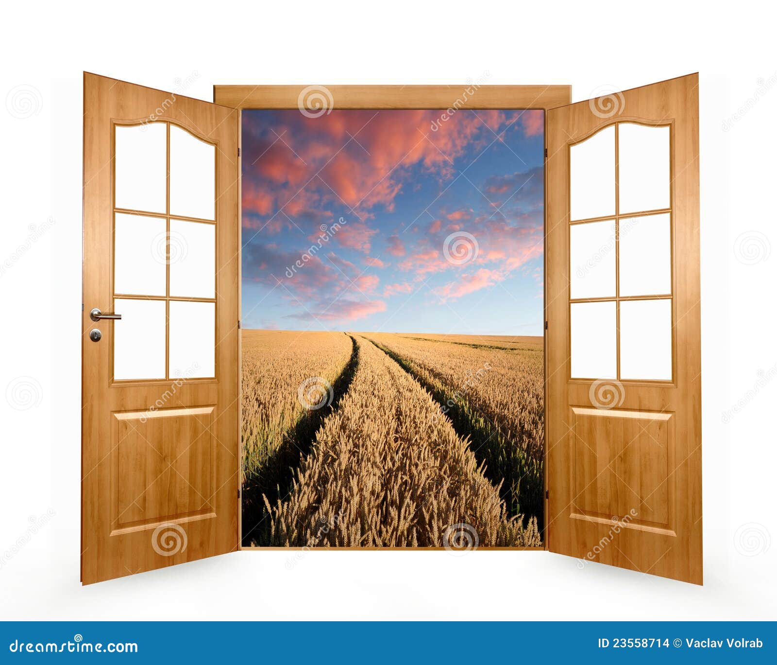 Open the Door To the Spring Landscape Stock Photo - Image of country ...