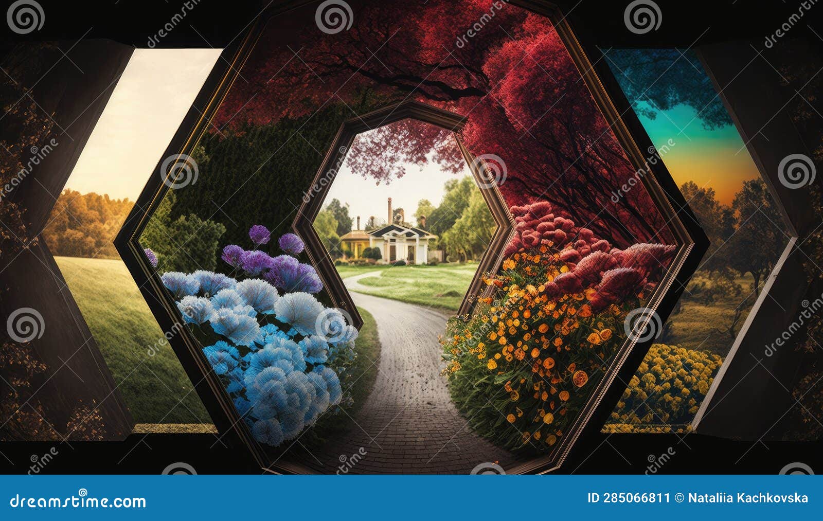Open Door To the World of Dreams Stock Illustration - Illustration of ...