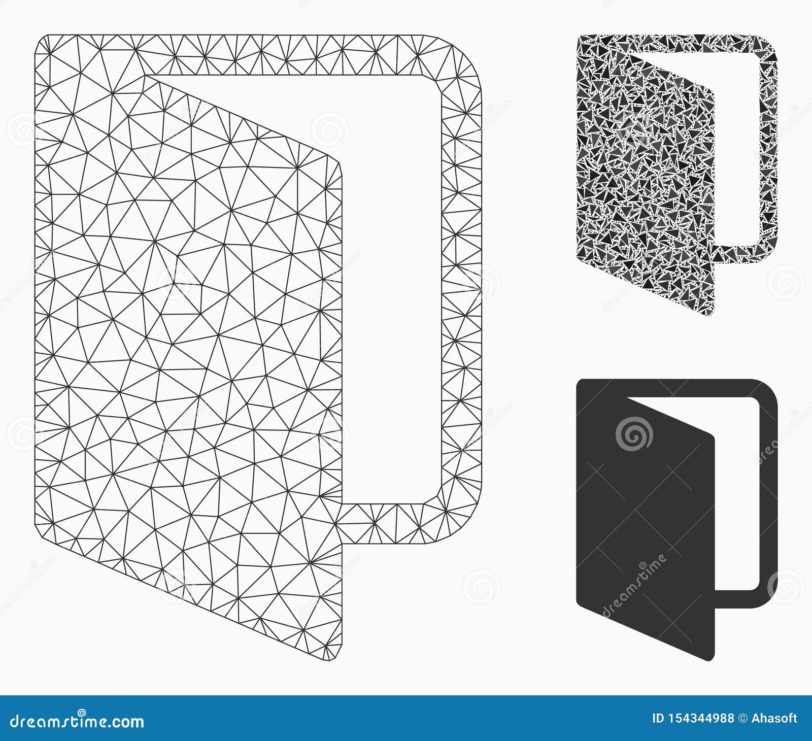 Open Door Vector Mesh 2D Model and Triangle Mosaic Icon Stock Vector ...