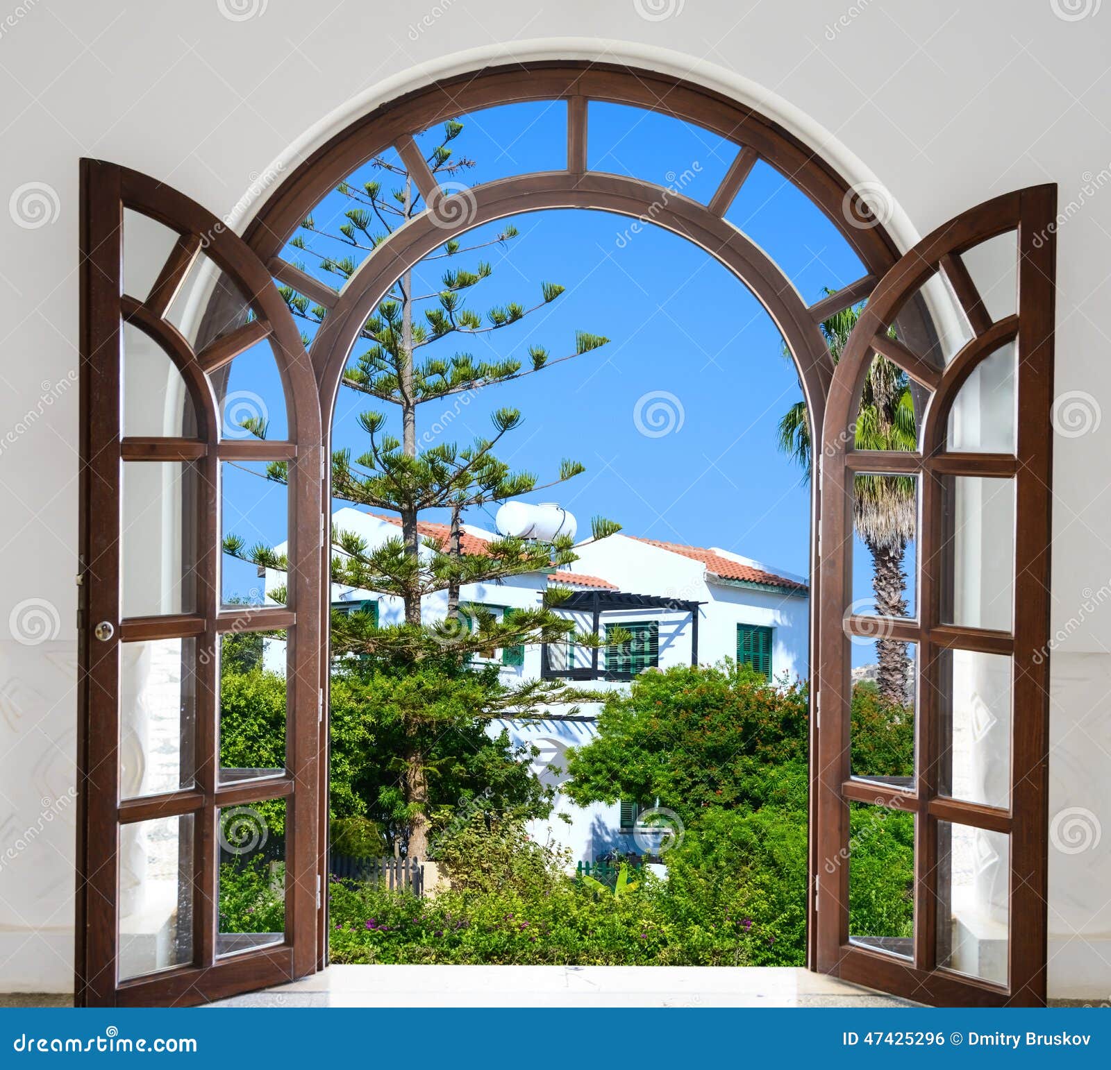 Open Door and a Winter Forest Stock Photo - Image of close, house: 47425296