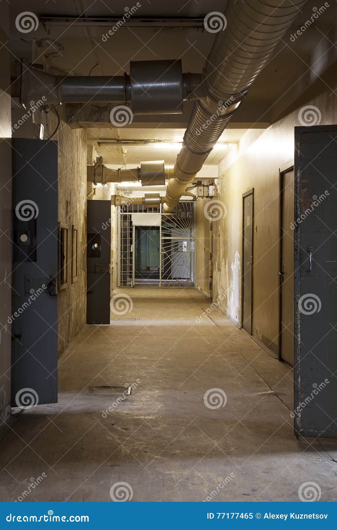 Open doors of prison cells stock image. Image of security - 77177465
