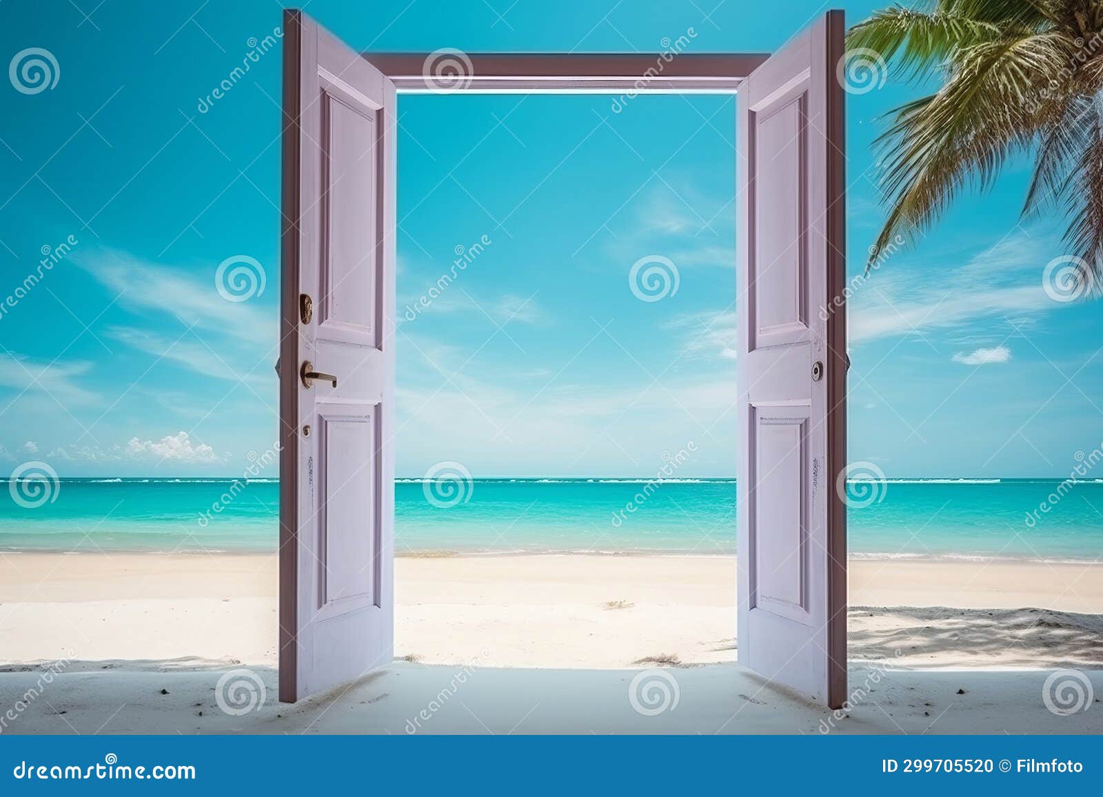 Open Doors Show the Way To New World Stock Illustration - Illustration ...