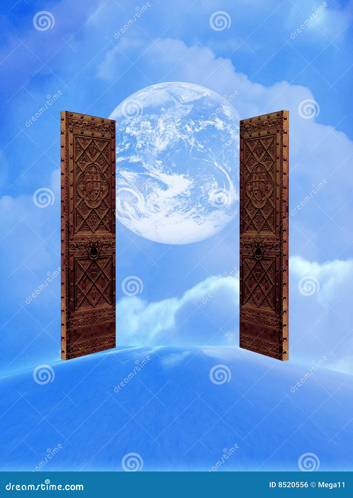 Open doors to the world stock illustration. Illustration of colors ...