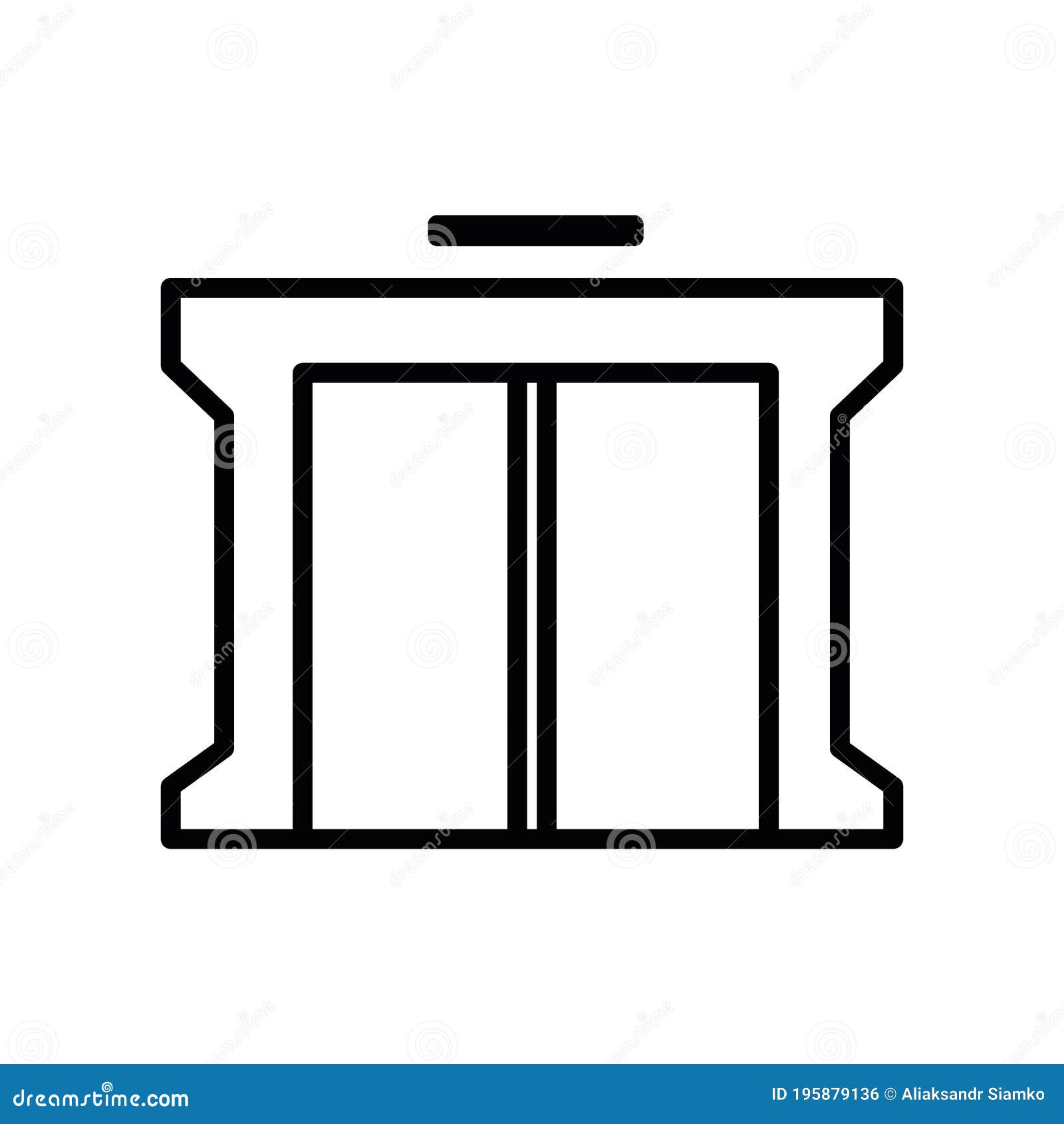 Open Double Door Vector Icon. Filled Flat Sign for Mobile Concept and ...