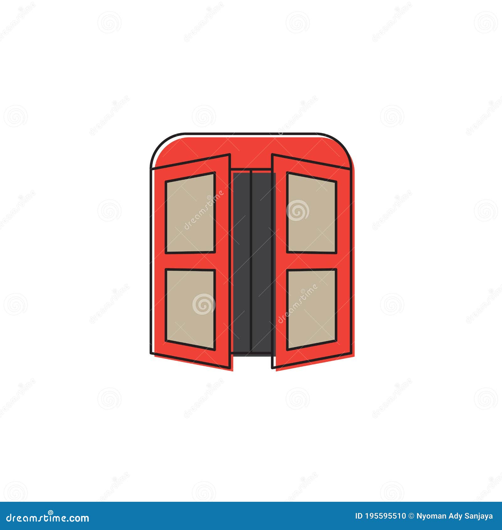 Open Double Door Vector Icon Symbol Isolated on White Background Stock ...