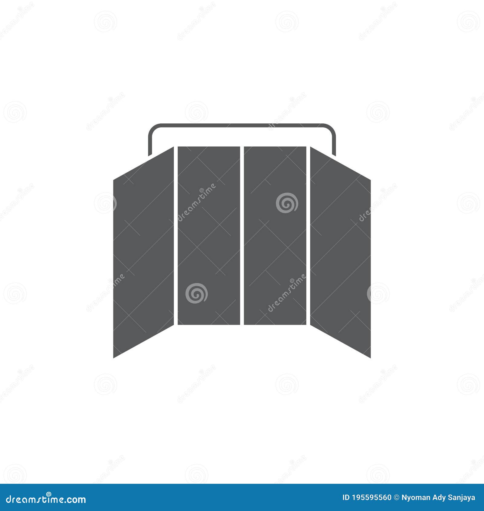 Open Double Door Vector Icon Symbol Isolated on White Background Stock ...