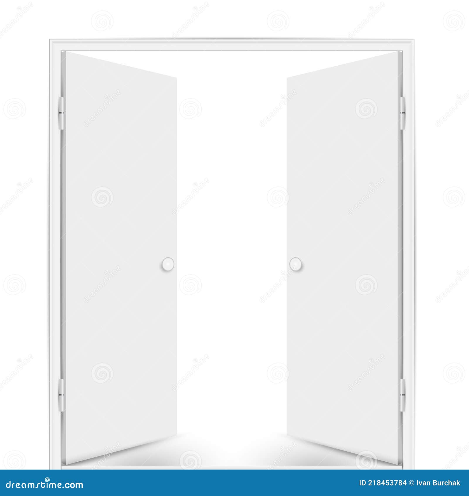 Open Double Doors Isolated on White Background Stock Vector ...