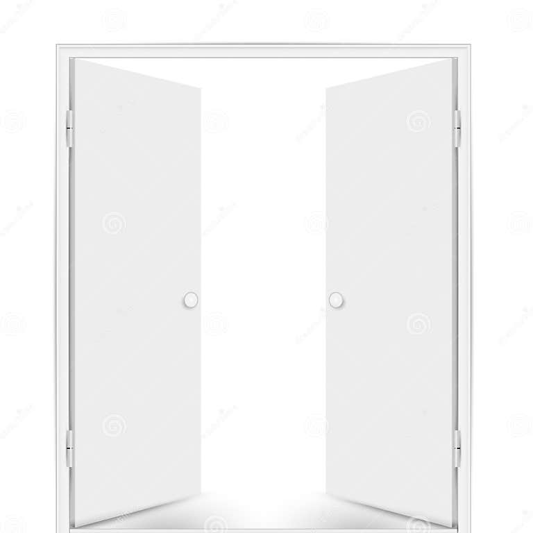 Open Double Doors Isolated on White Background Stock Vector ...