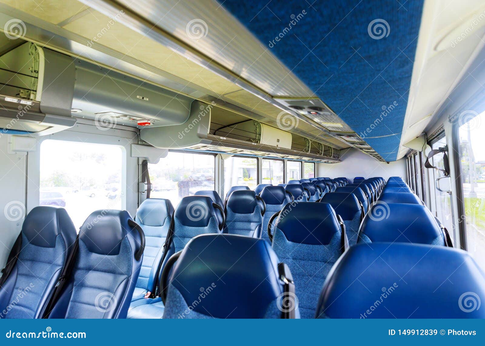 Open Double Interior of New Modern Chairs Bus Stock Image - Image of ...