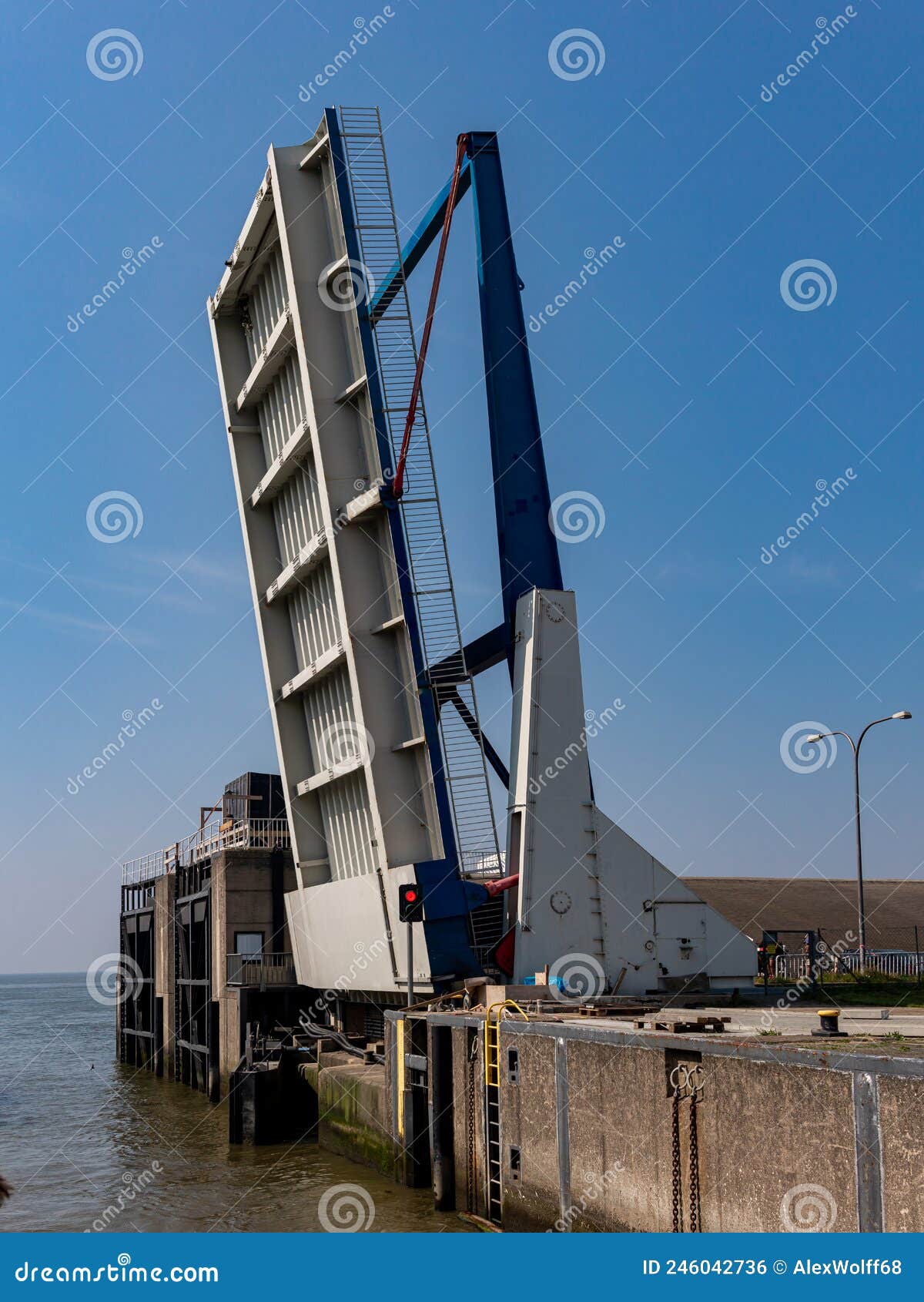 Open Drawbridge at the Eider Barrier Stock Photo - Image of holiday ...