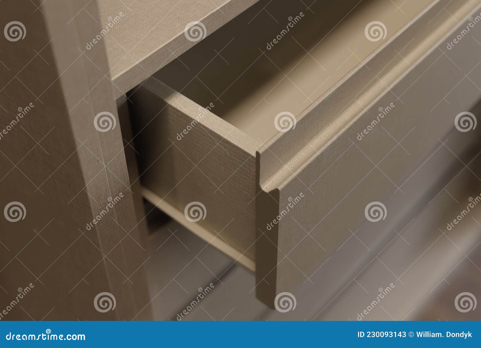 Open Drawer Detail Lined with Fabric Stock Image - Image of cabinet ...