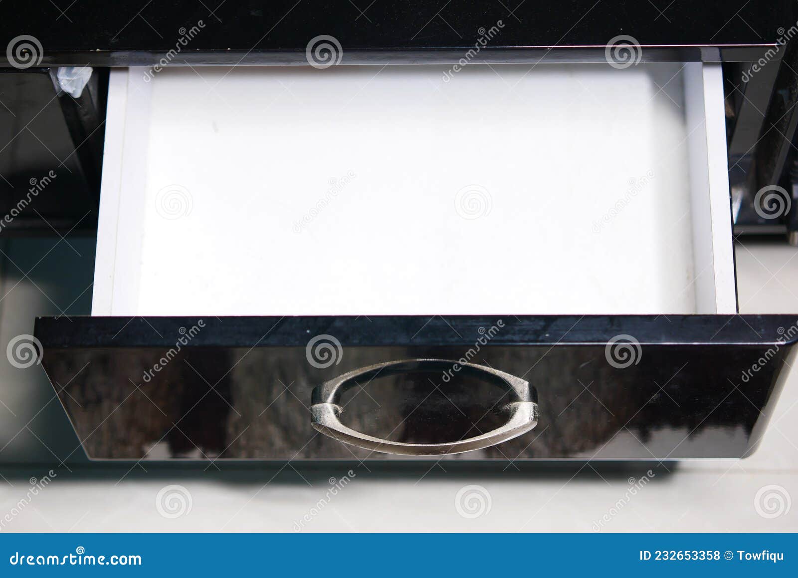 A Open Drawer Wooden in Cabinet Top View Stock Photo - Image of ...