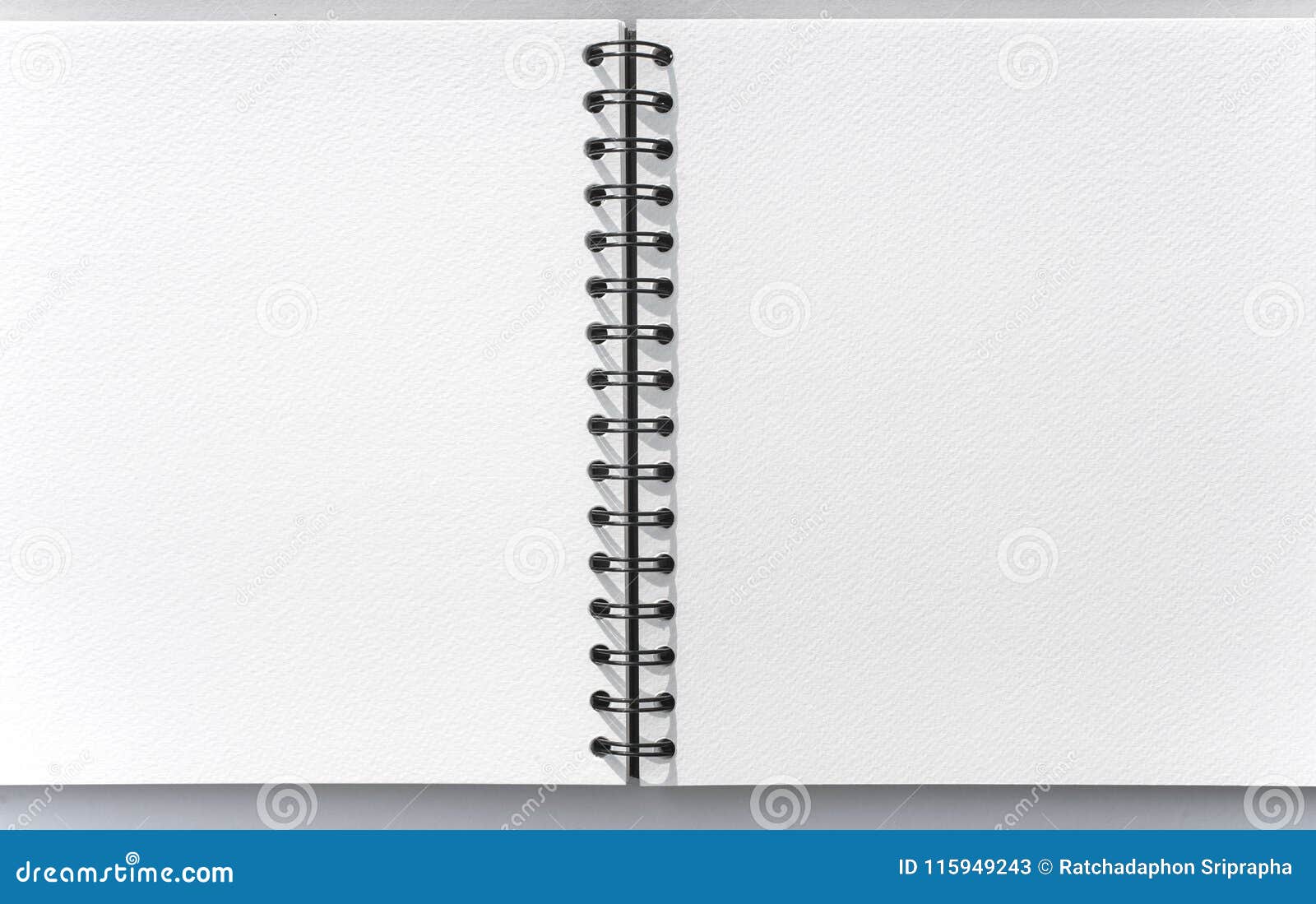 Open Drawing with Spiral Bound Book Isolate with Clipping Path Stock ...