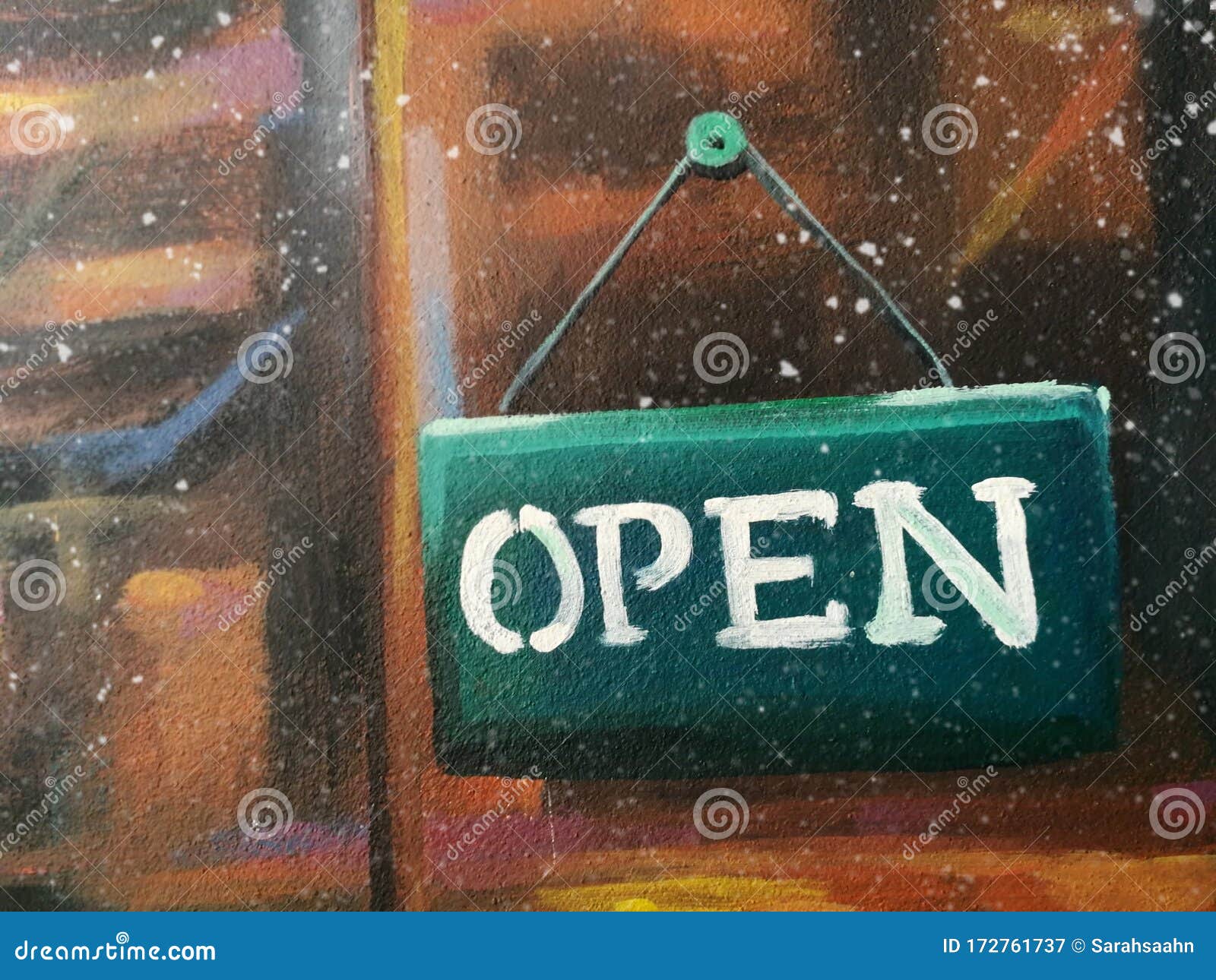 Open Drawing on the Wall, Art. Stock Image - Image of wall, poster ...