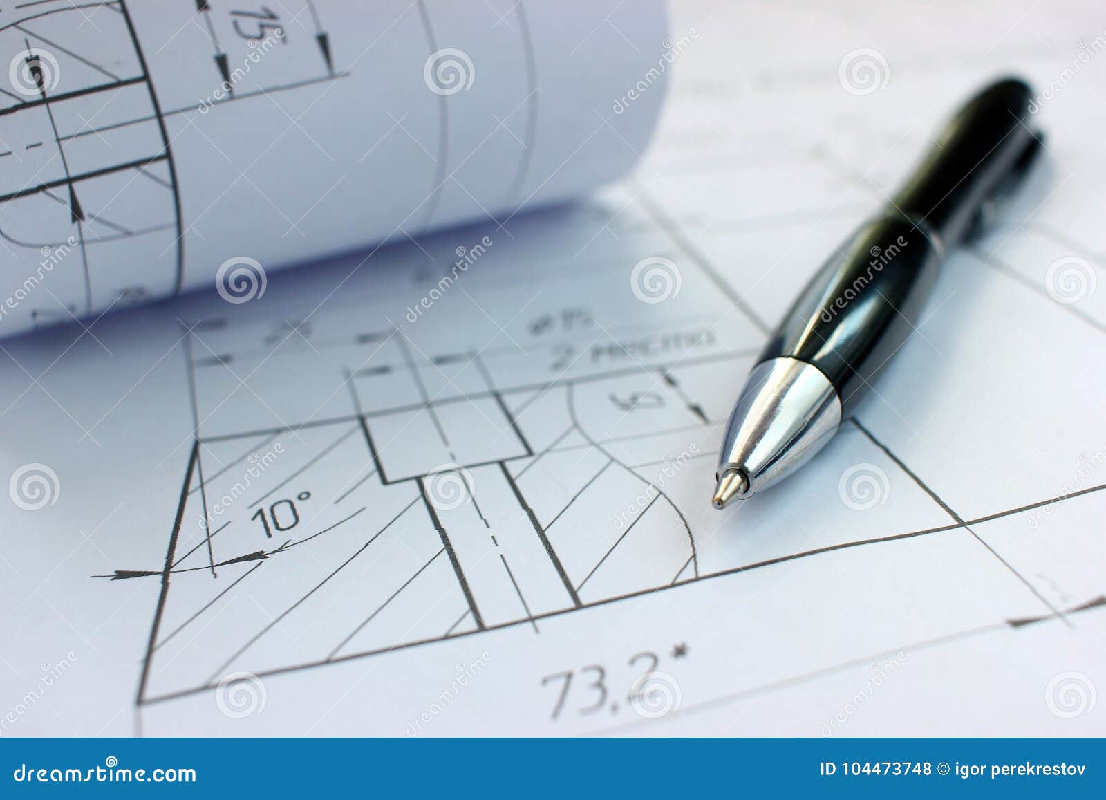 Open Drawings with a Pencil. Engineering and Design Stock Photo - Image ... Open Drawings with a Pencil. Engineering and Design Stock Photo - Image ...