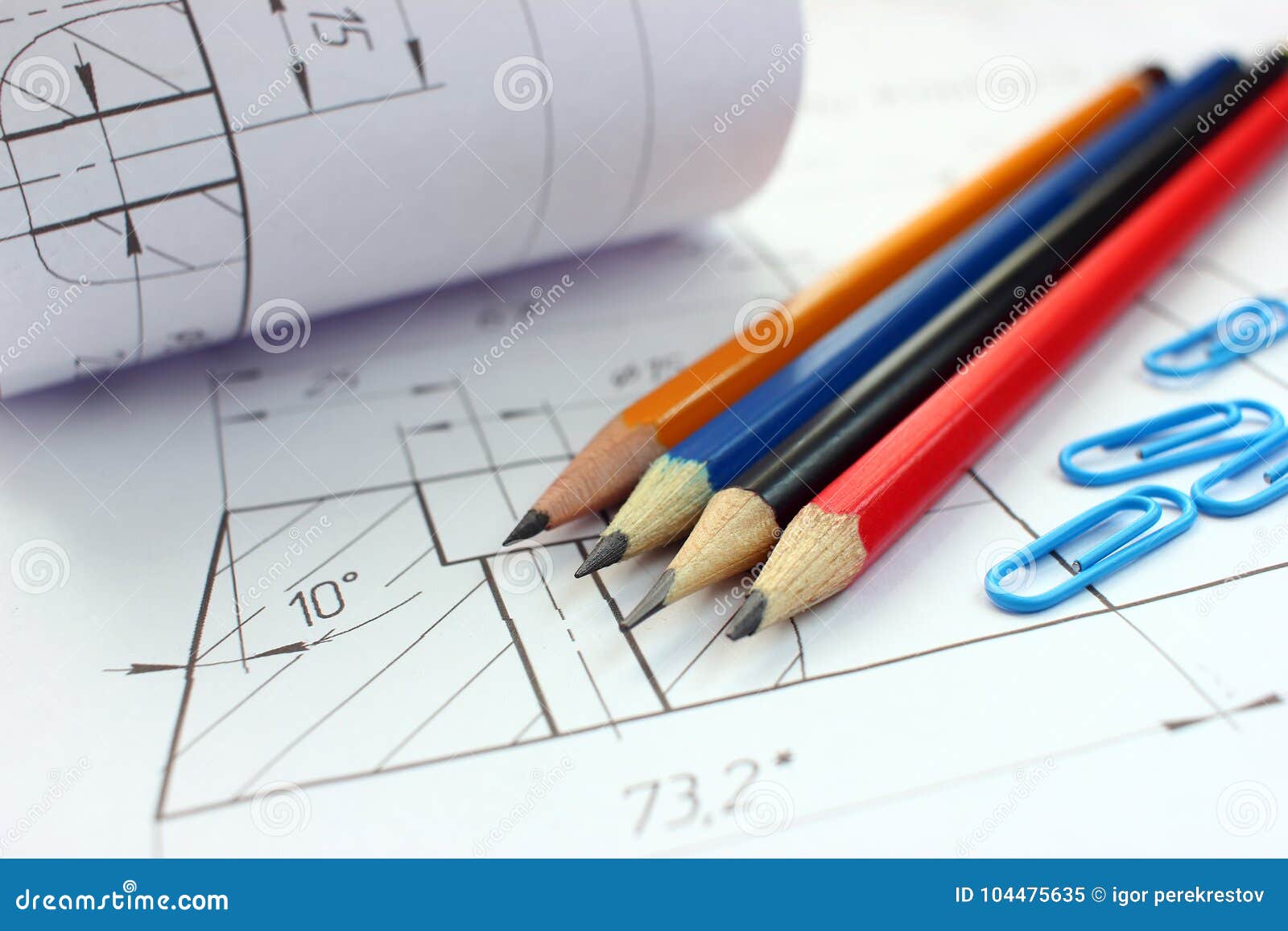 Open Drawings with a Pencil. Engineering and Design Stock Image - Image ... Open Drawings with a Pencil. Engineering and Design Stock Image - Image ...