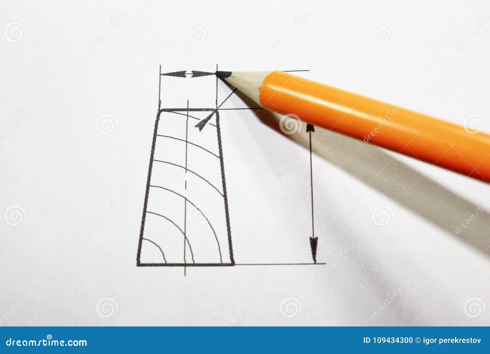 Open Drawings with a Pencil. Engineering and Design Stock Photo - Image ...