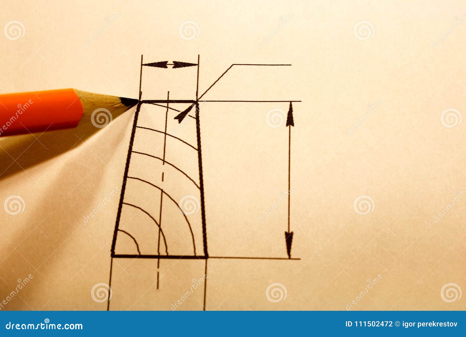Open Drawings with a Pencil. Engineering and Design Stock Photo - Image ...