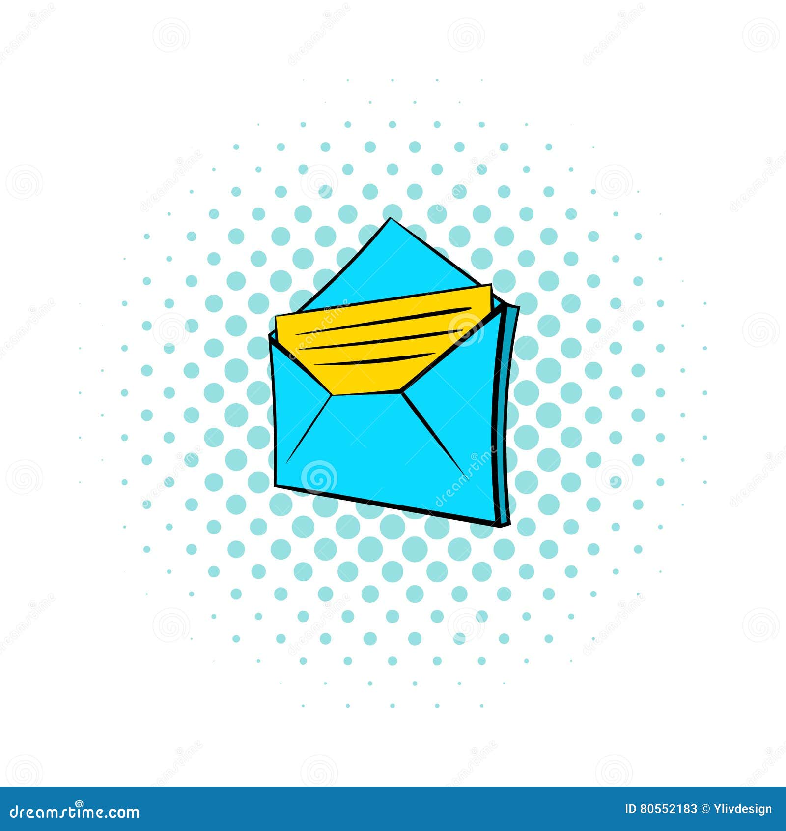 Open E-mail Icon, Pop-art Style Stock Vector - Illustration of message ...