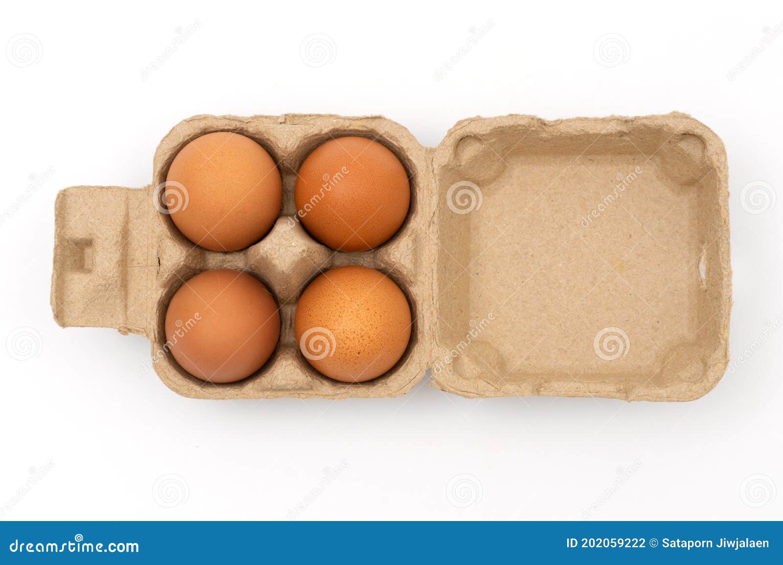 Open Egg Box Brown on Yellow Stock Photo - Image of packet, brown ...