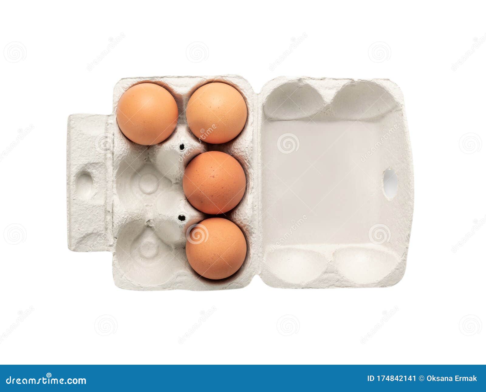 Egg Box with Chicken Eggs, Carton Pack or Egg Container Stock Image ...