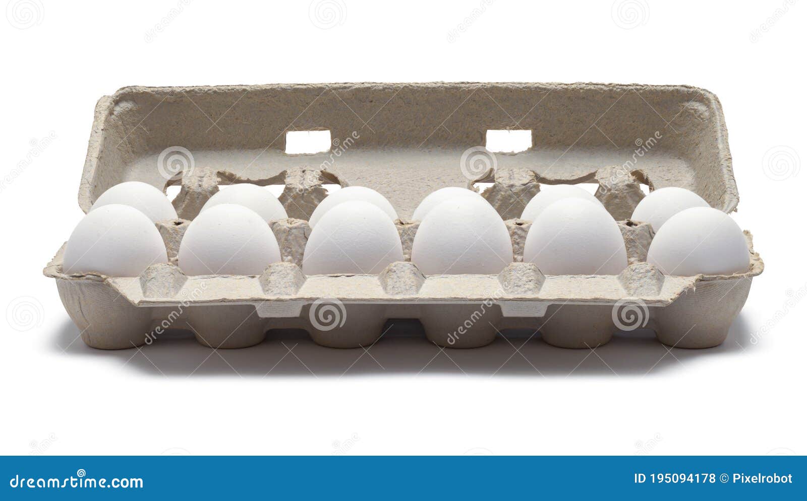 Open Egg Carton Front View stock photo. Image of carton - 195094178