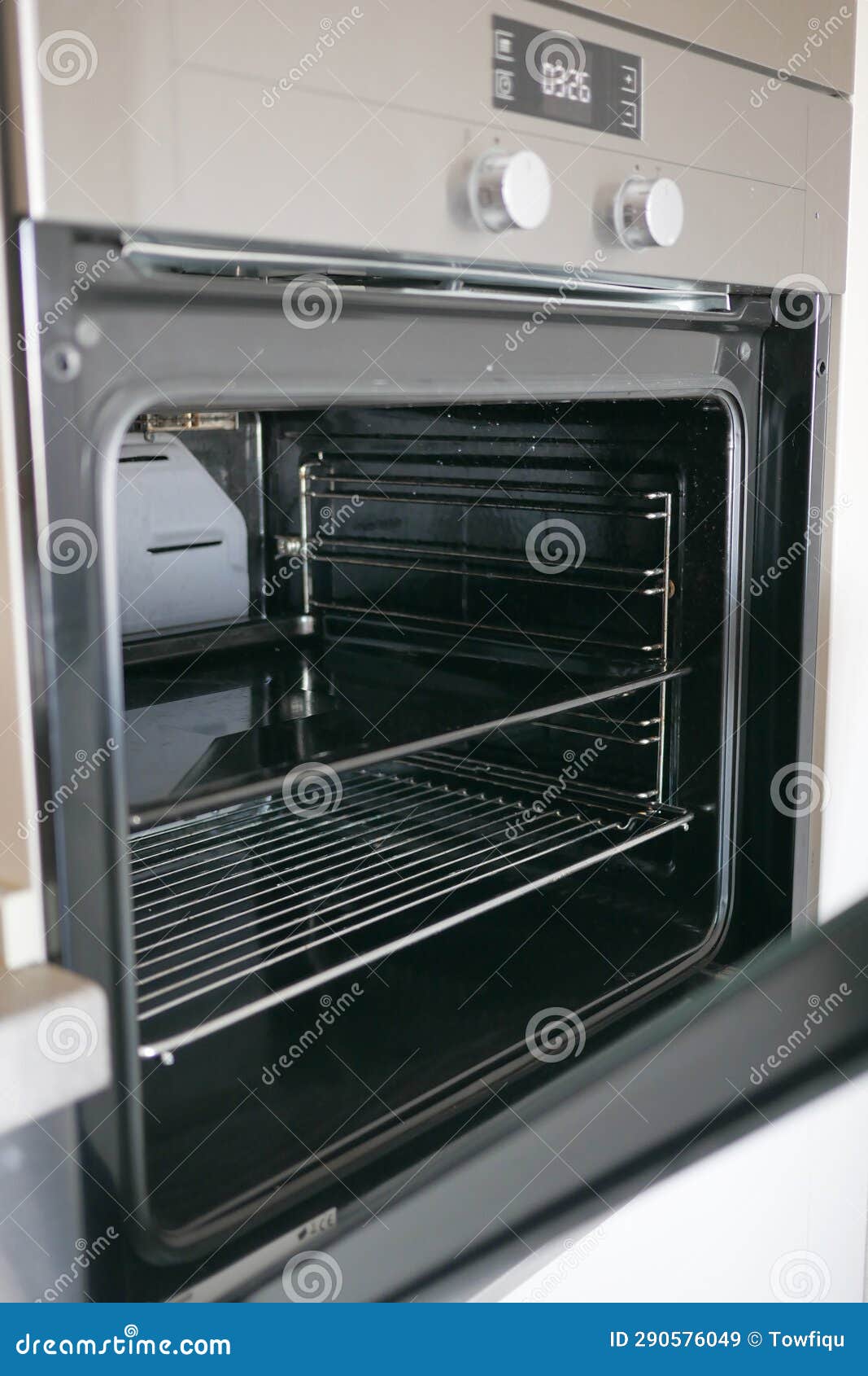 Open electric oven at home stock image. Image of facility - 290576049